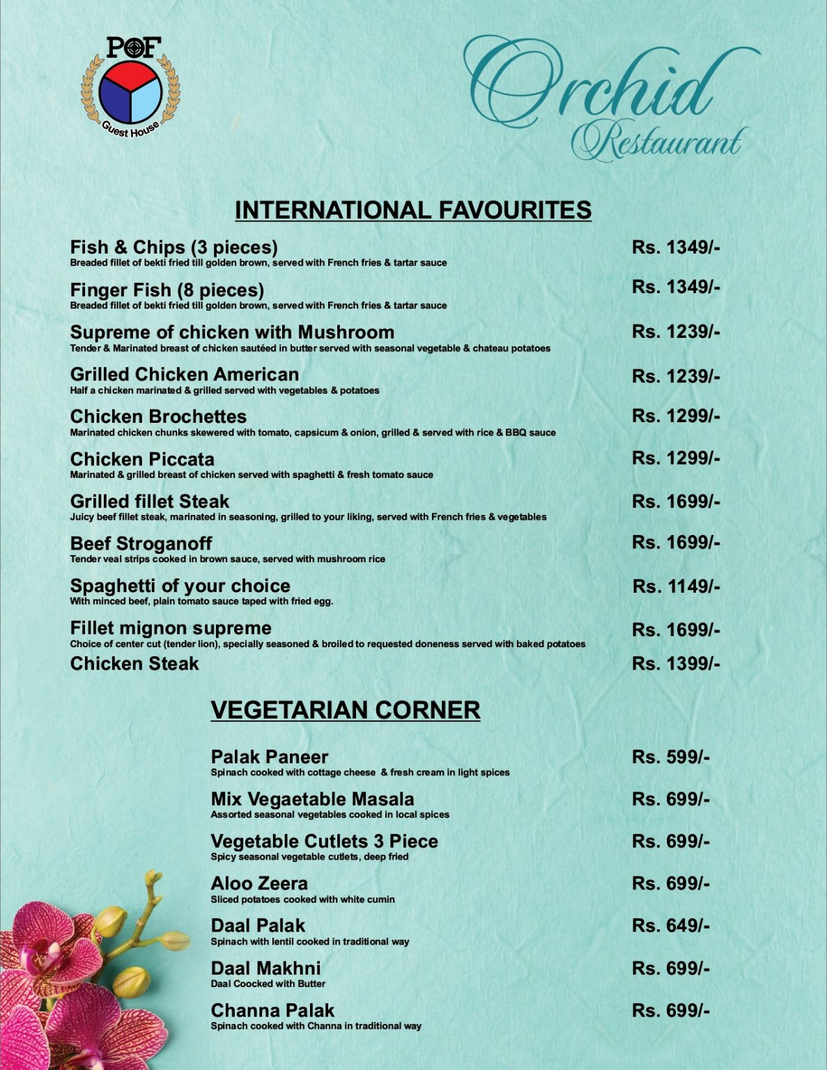 Menu – POF GUEST HOUSE