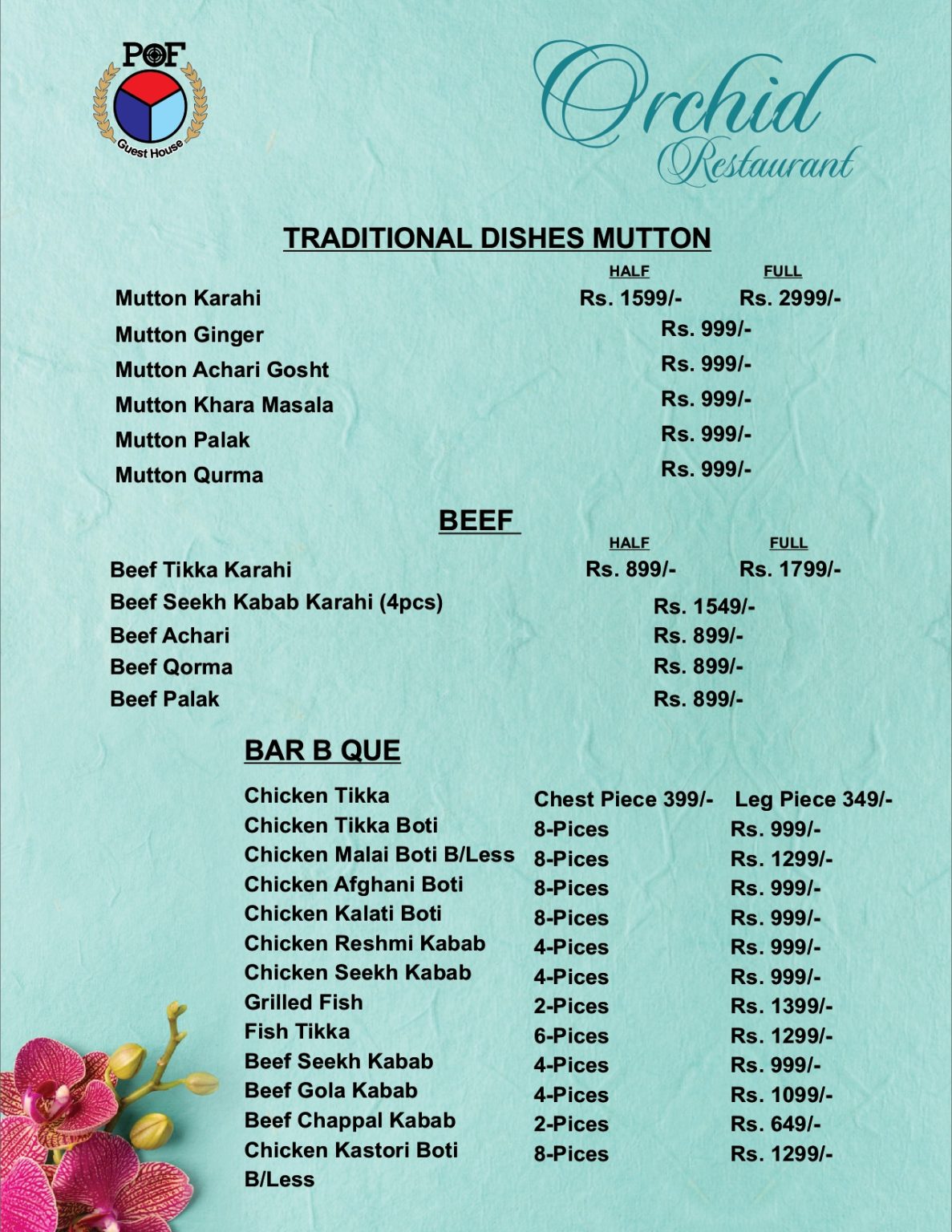 Menu – POF GUEST HOUSE
